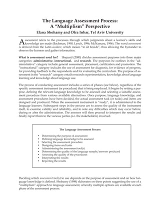 The Language Assessment Process | PDF