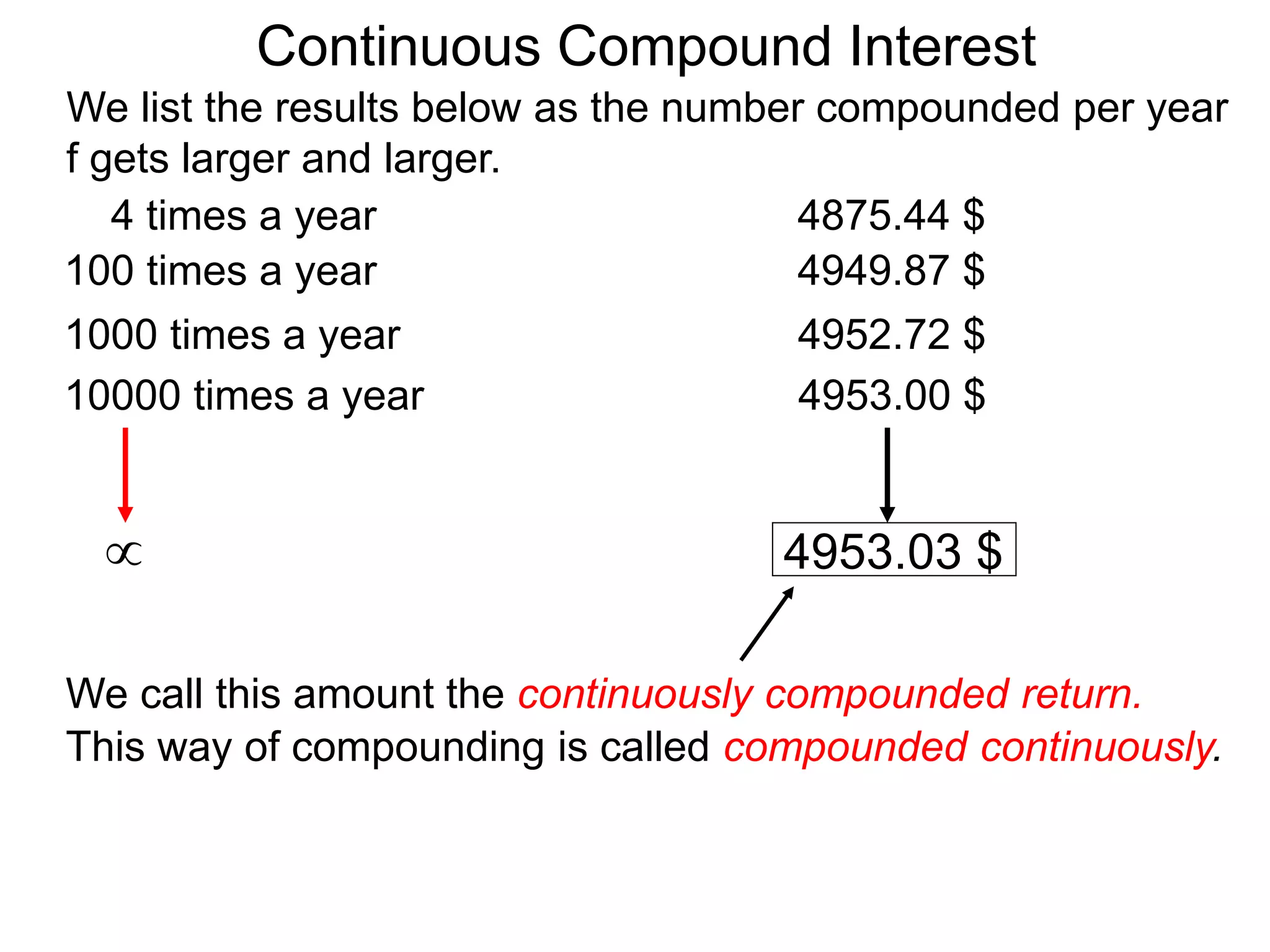 4.3 continuous compound interests perta x | PPT