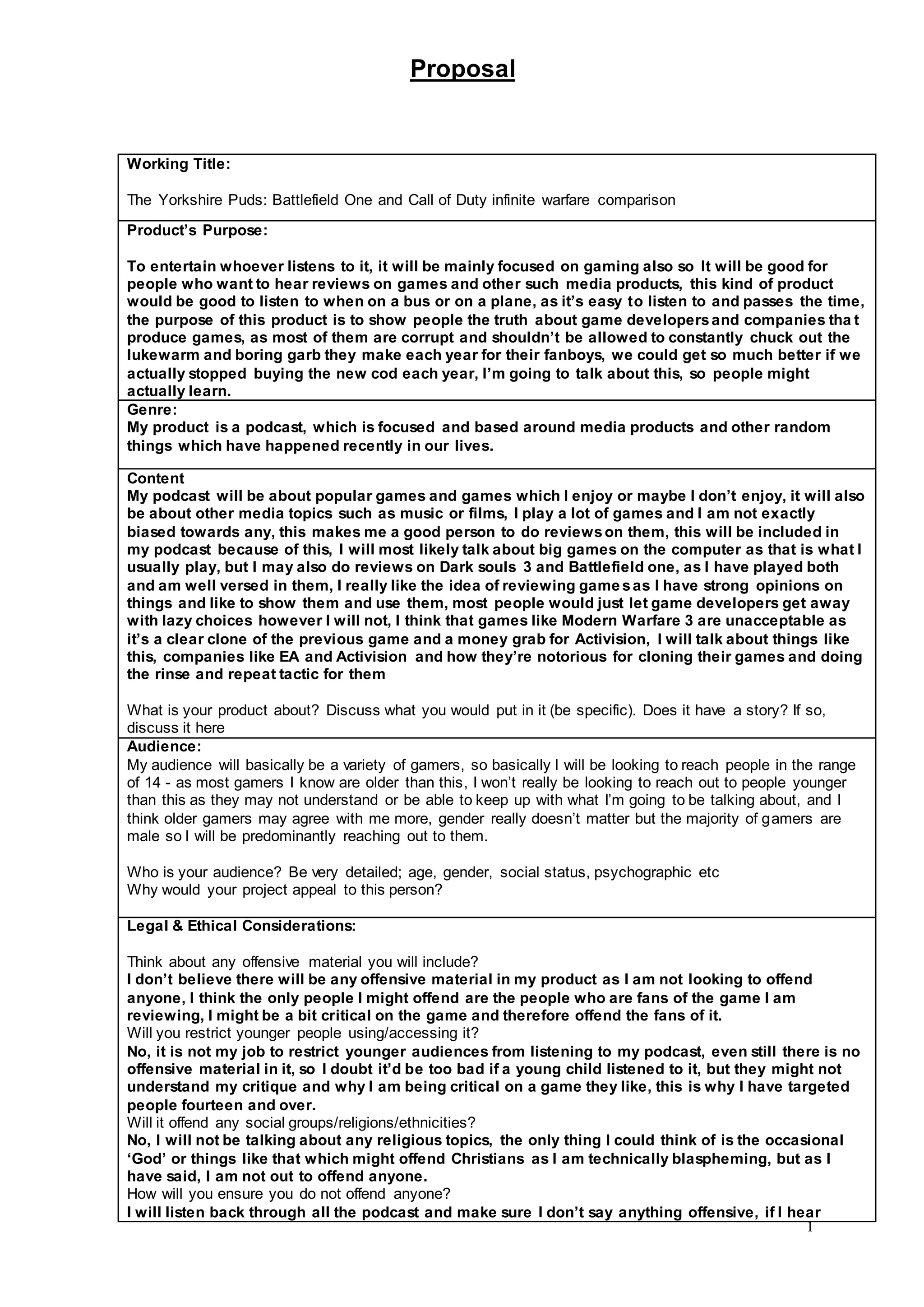 Unit 5 proposal | PDF