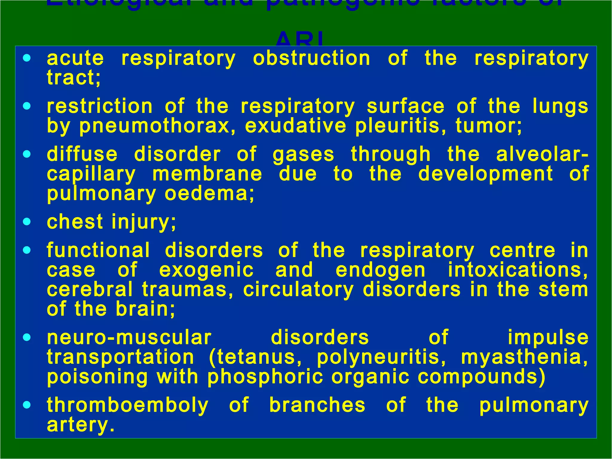 Acute Respiratory Insufficiency(ARI) | PPT