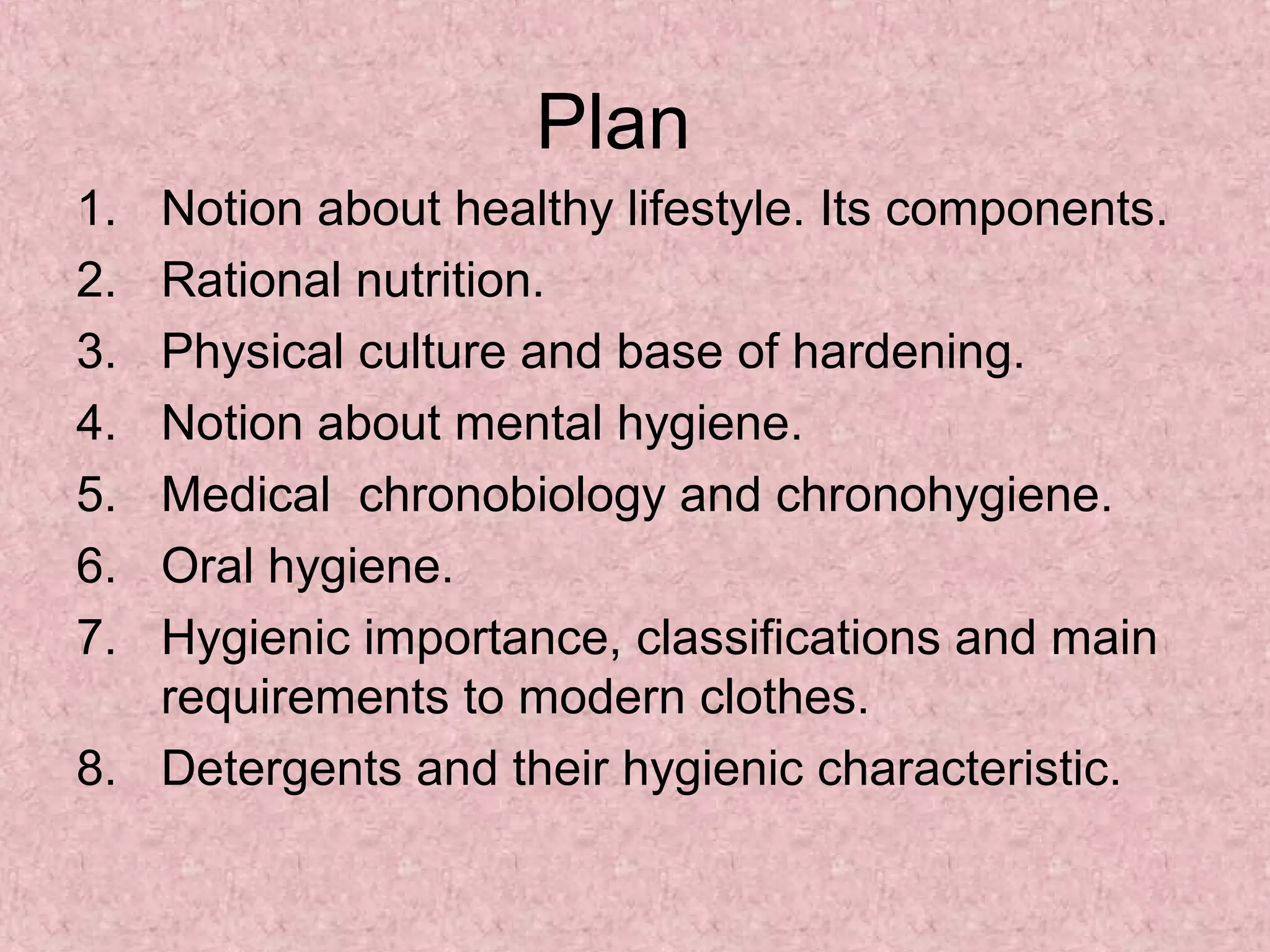 Hygienic problems of Healthy lifestyle & Persona Hygiene | PPT