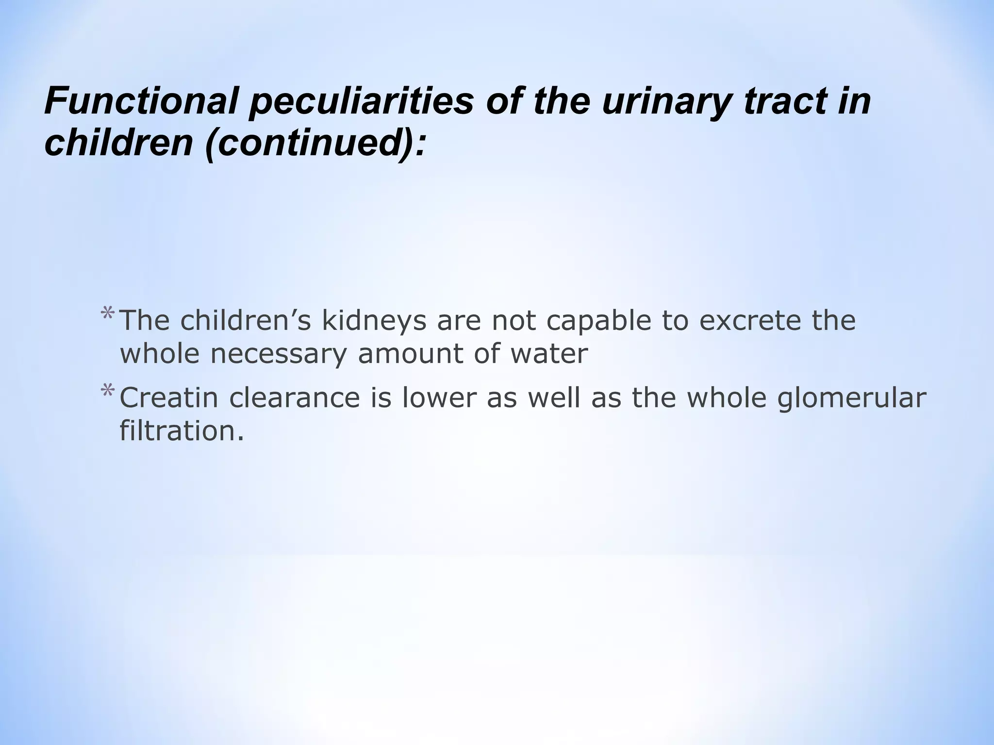 Urinary system in children