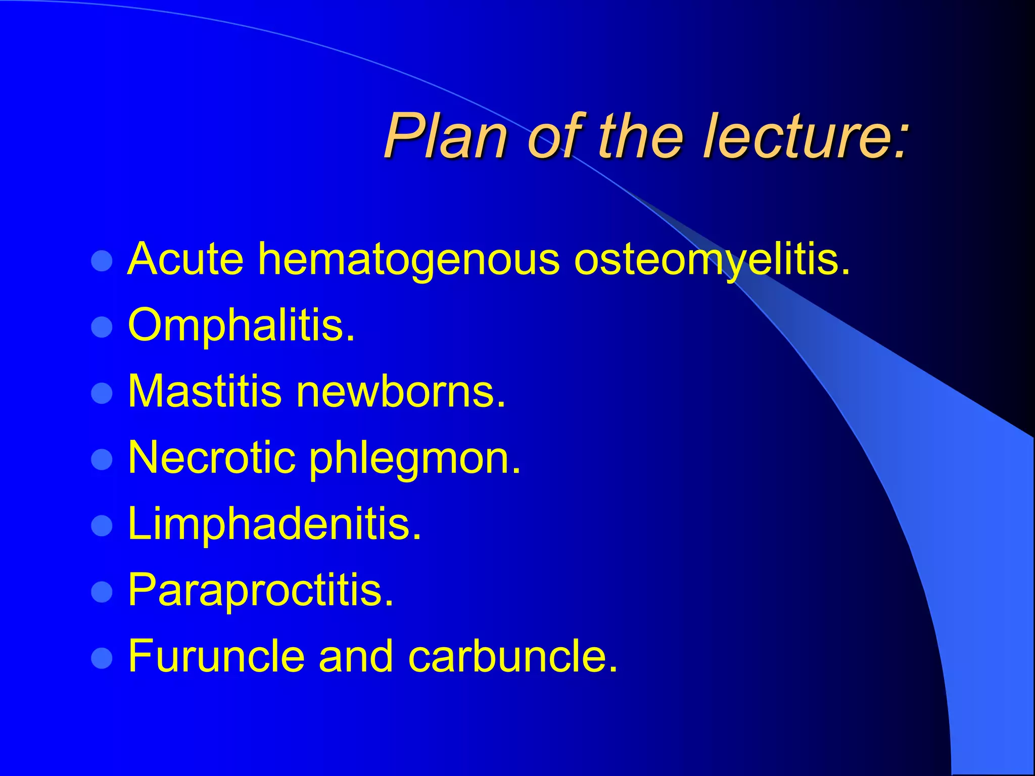Purulent diseases of bones & joints. Purulent diseases of soft tissues ...