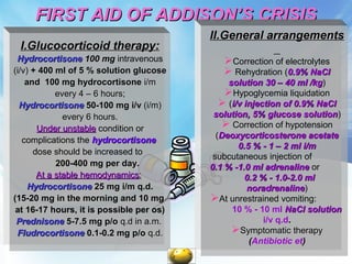 Adrenal Disorders. Addison’s Crisis | PPT