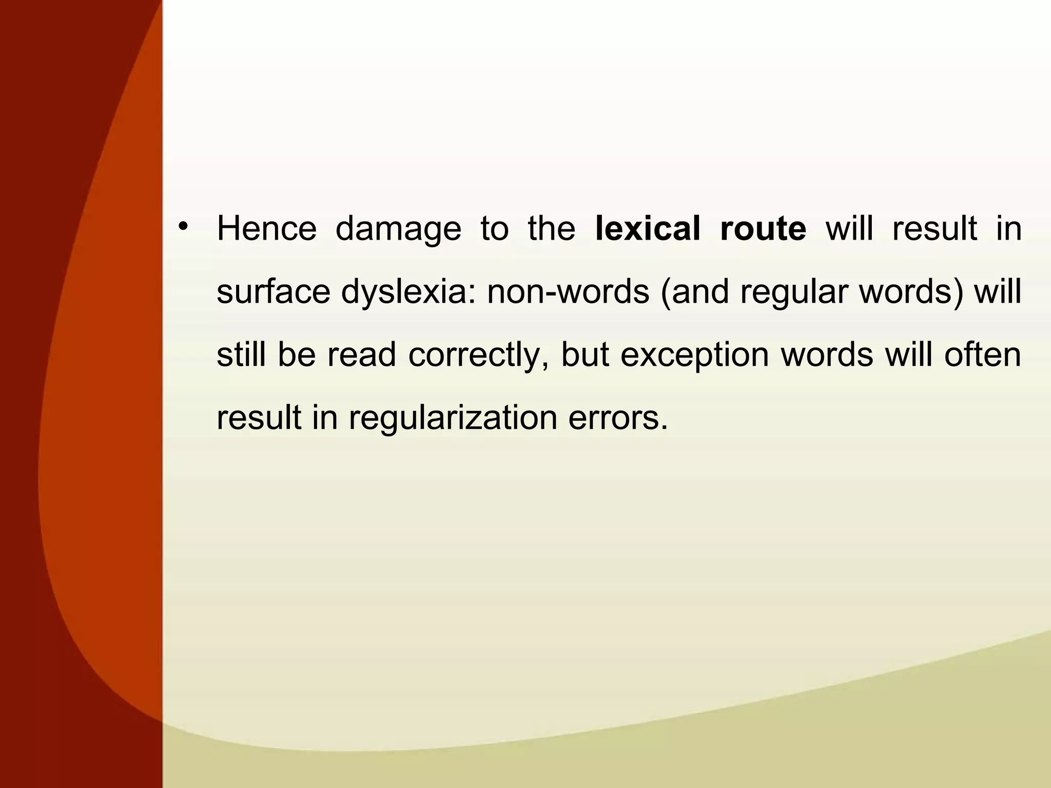 surface dyslexia | PPT