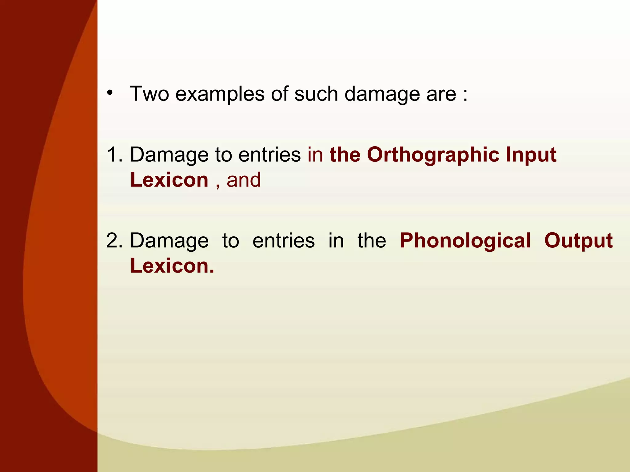 surface dyslexia | PPT