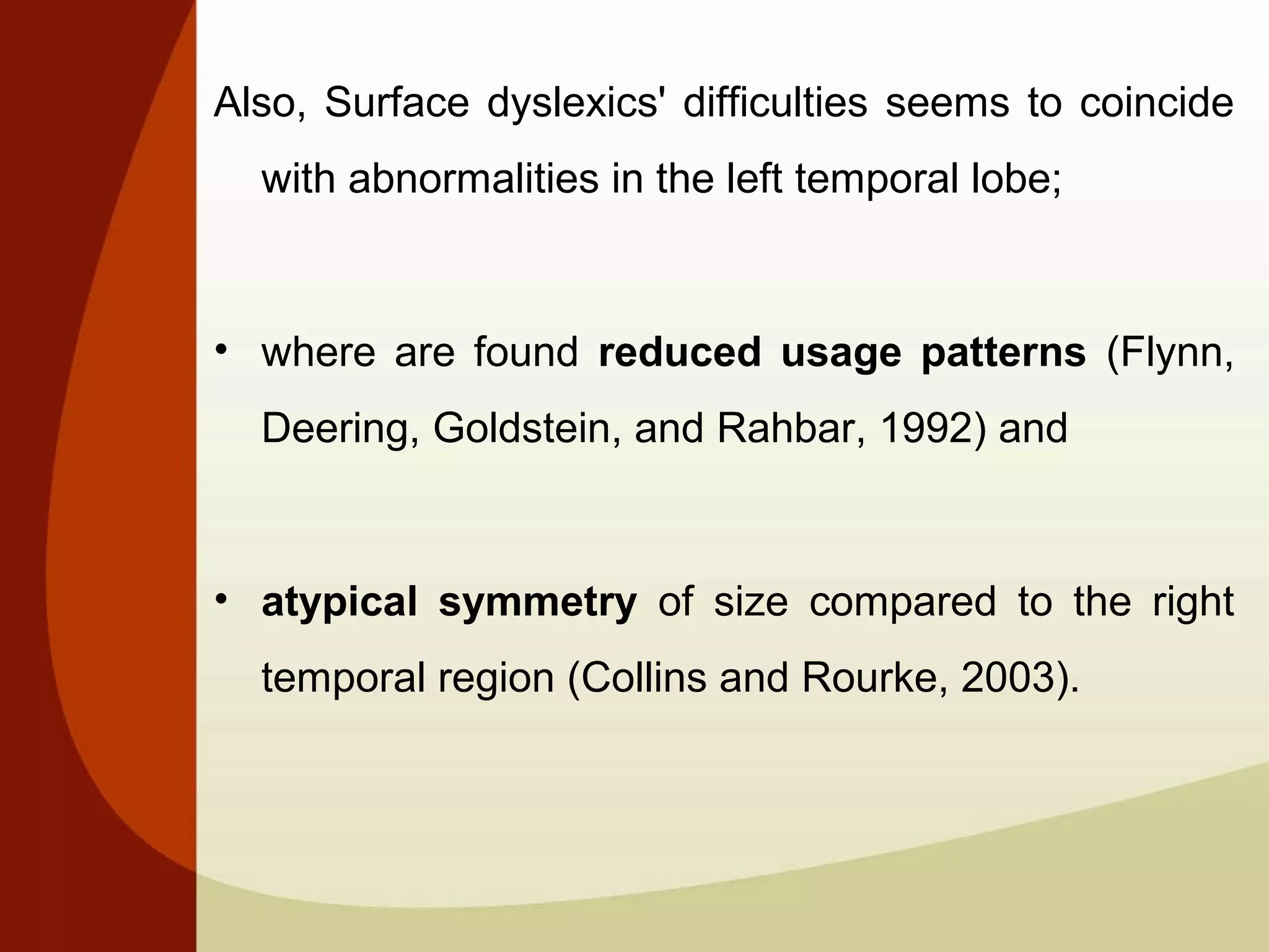surface dyslexia | PPT