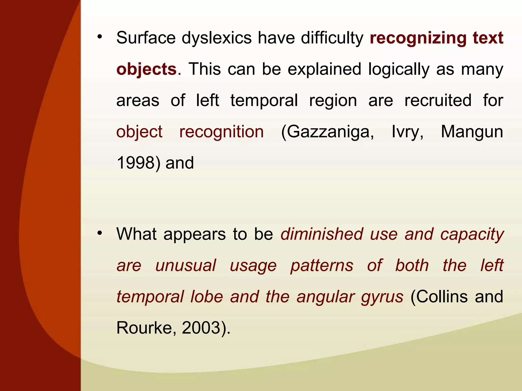 surface dyslexia | PPT