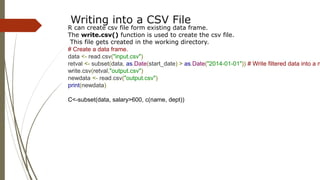 4. R- files Reading and Writing | PPTX