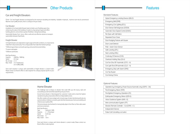 Qube Elevators Brouchre Designing | PDF | Sales | Business