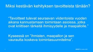 Kestävän kehityksen tavoitteet - Inka Hetemäki | PPTX