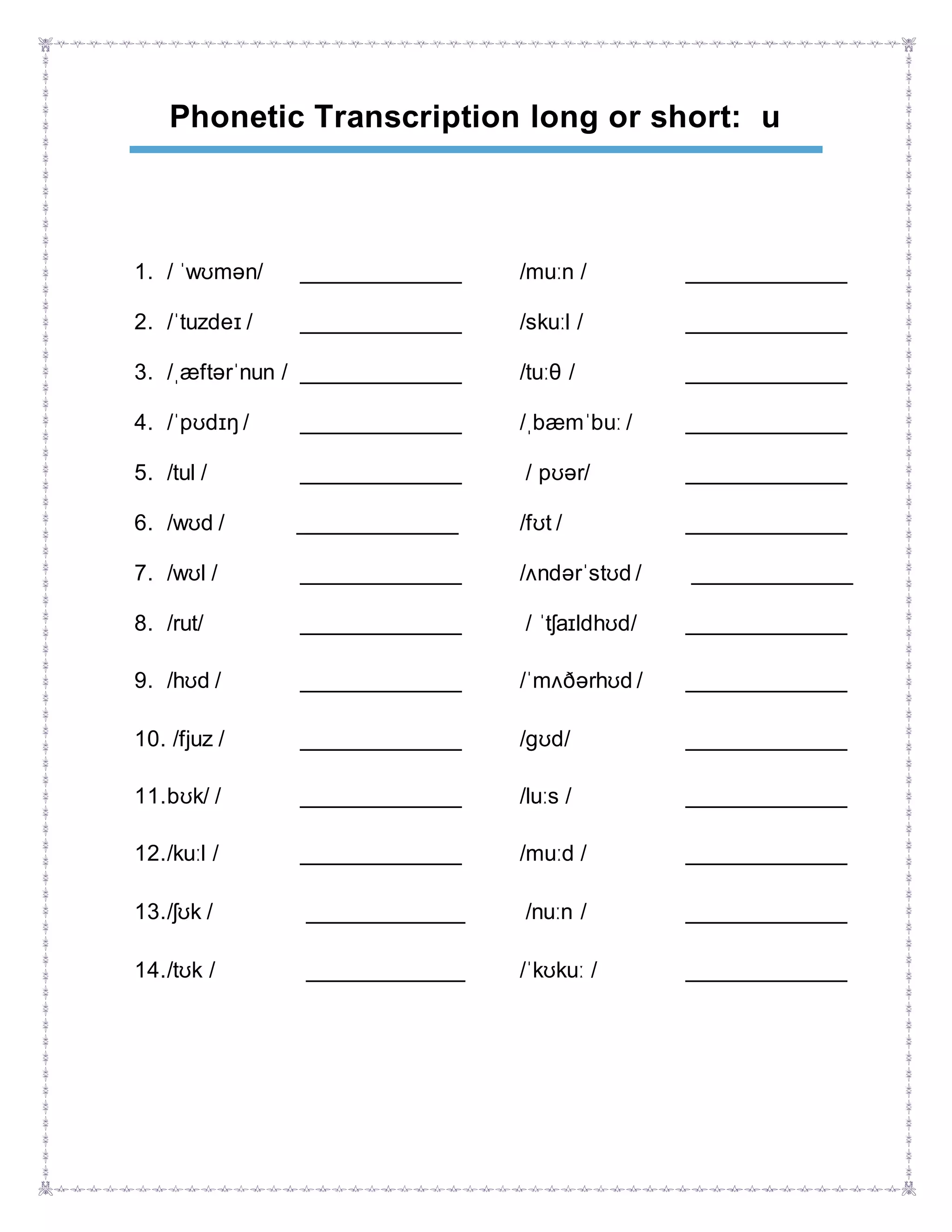 4. long or short u | DOCX