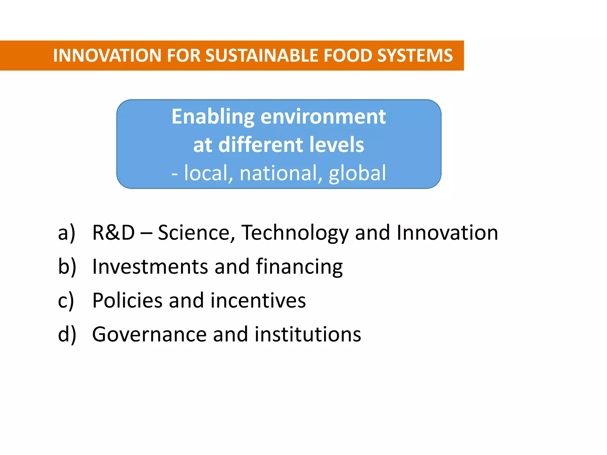 Innovation for Sustainable Food and Agriculture | PDF