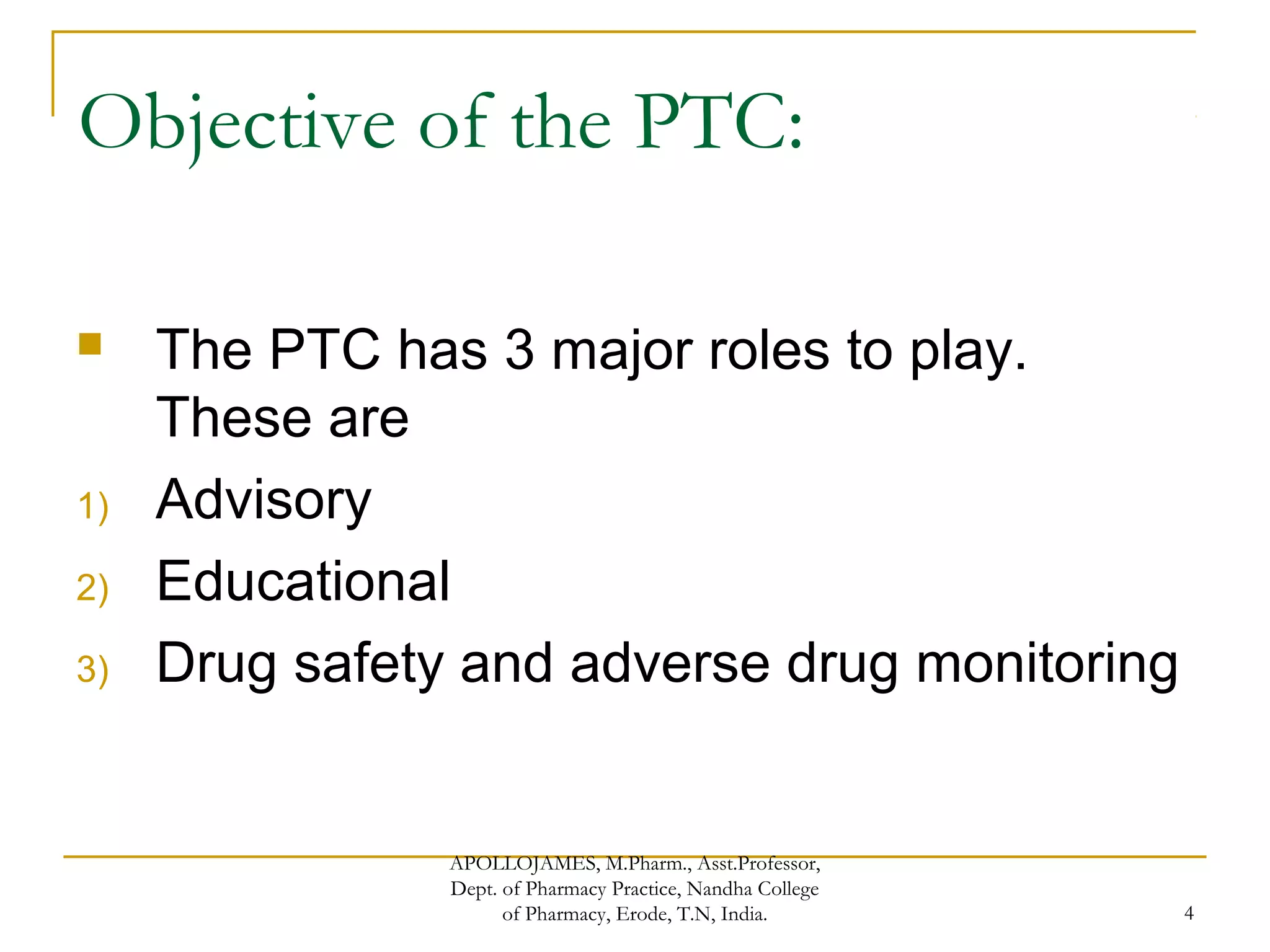 Pharmacy and Therapeutic committee | PPT