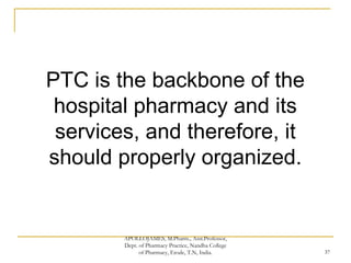 Pharmacy and Therapeutic committee | PPT