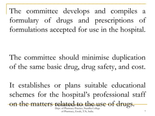 Pharmacy and Therapeutic committee | PPT