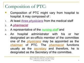 Pharmacy and Therapeutic committee | PPT