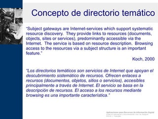 4. Directorios tematicos / Subject Gateways | ODP