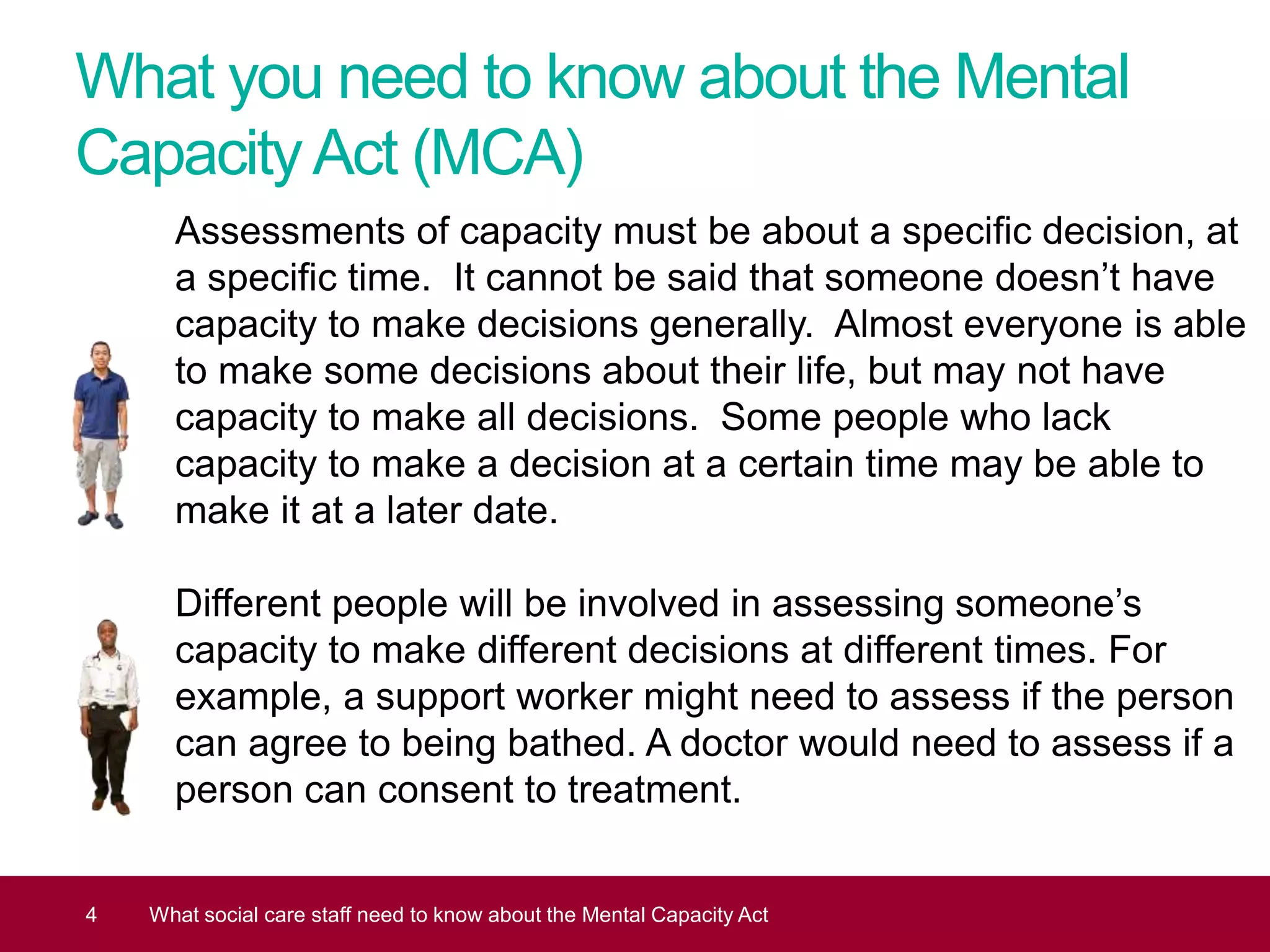 Social care staff. MCA | PPTX | Eldercare | Family and Relationships