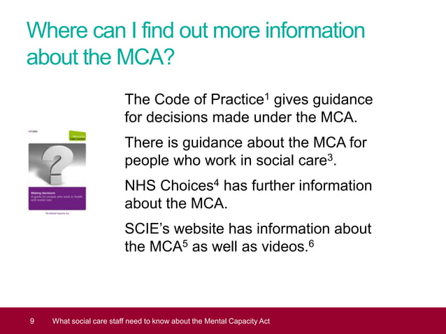 Social care staff. MCA | PPTX