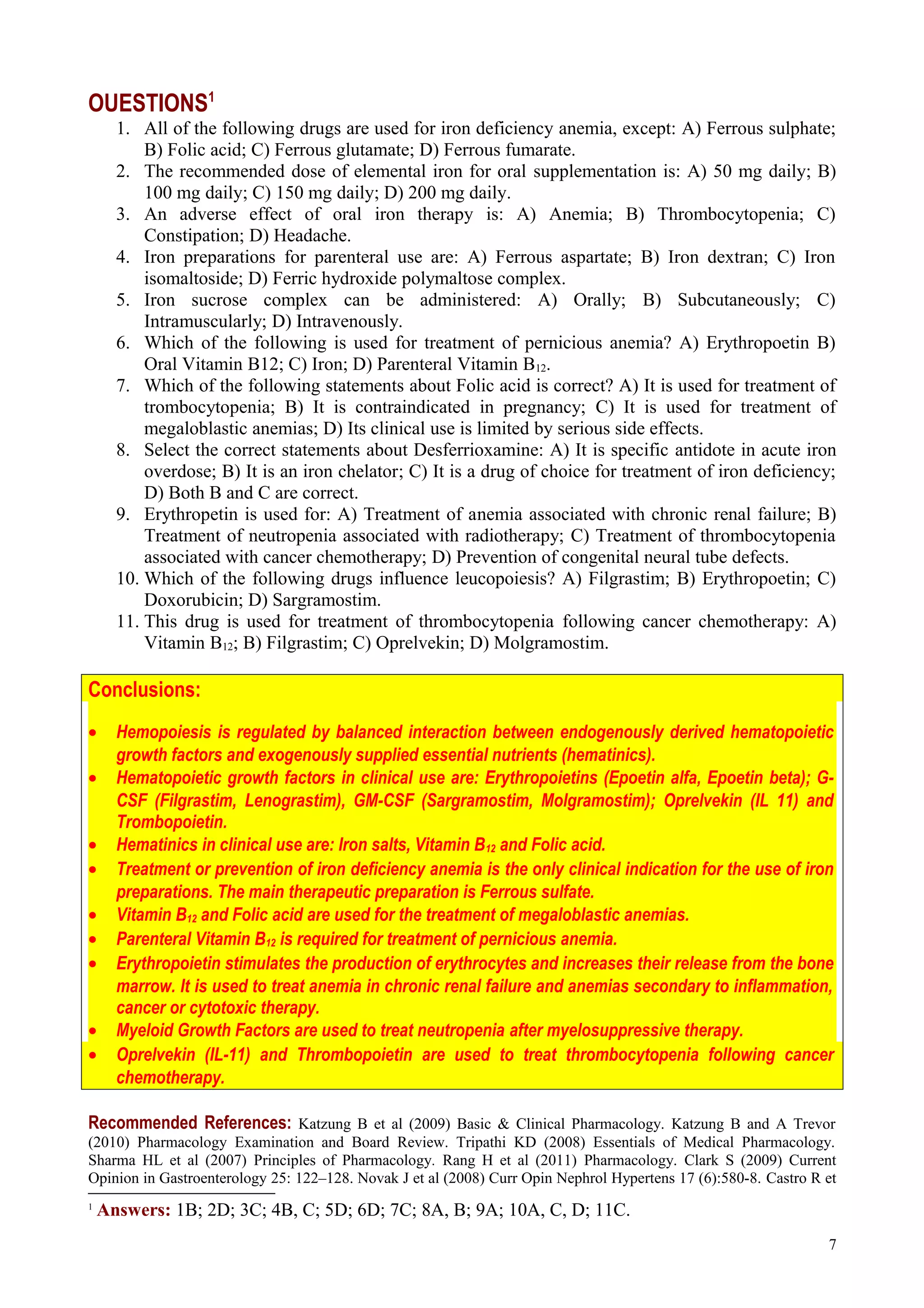 Hematopoietic Drugs | DOC