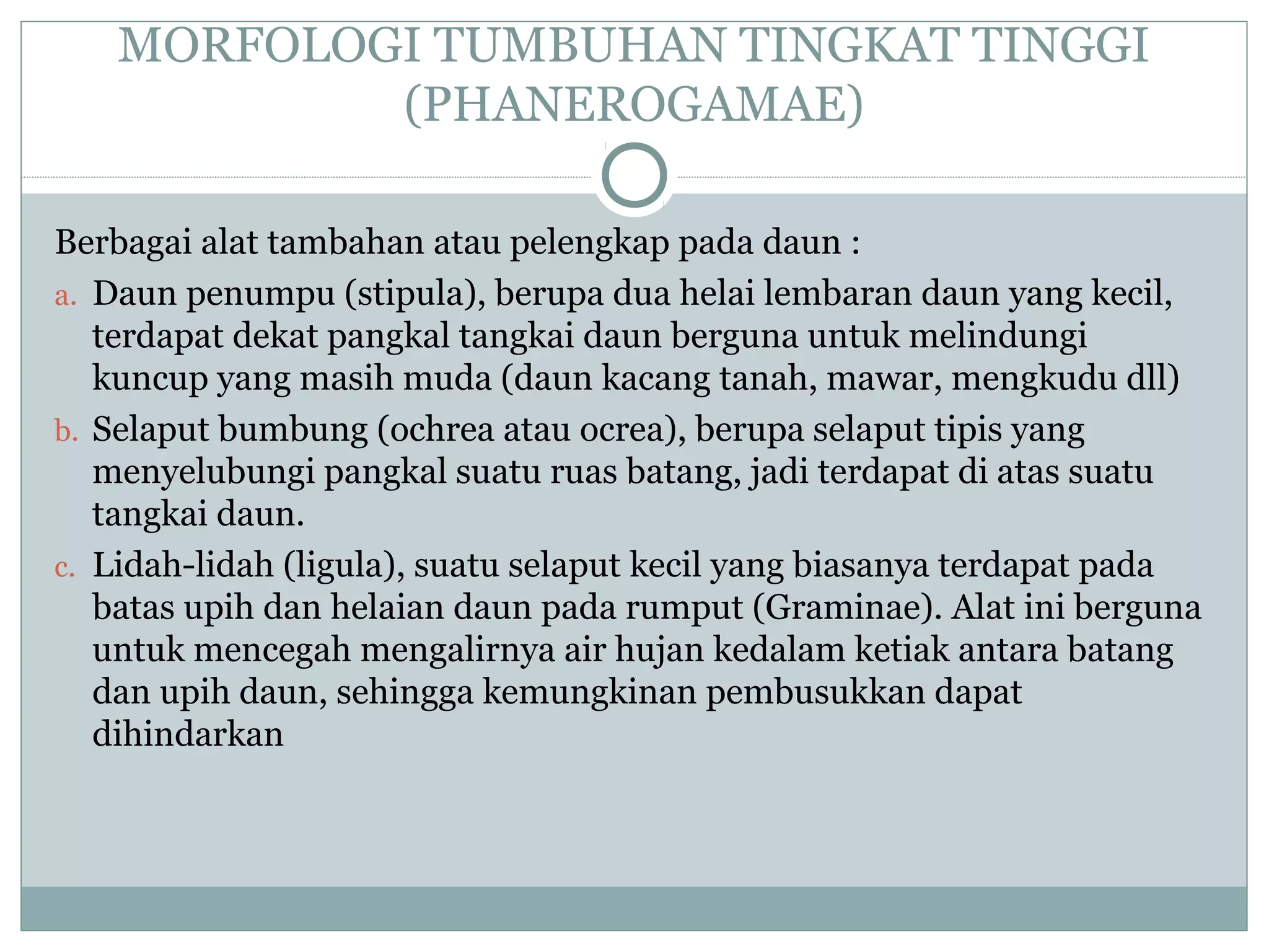 Biologi Tanaman : Terminologi dan morfologi tumbuhan tingkat rendah dan ...