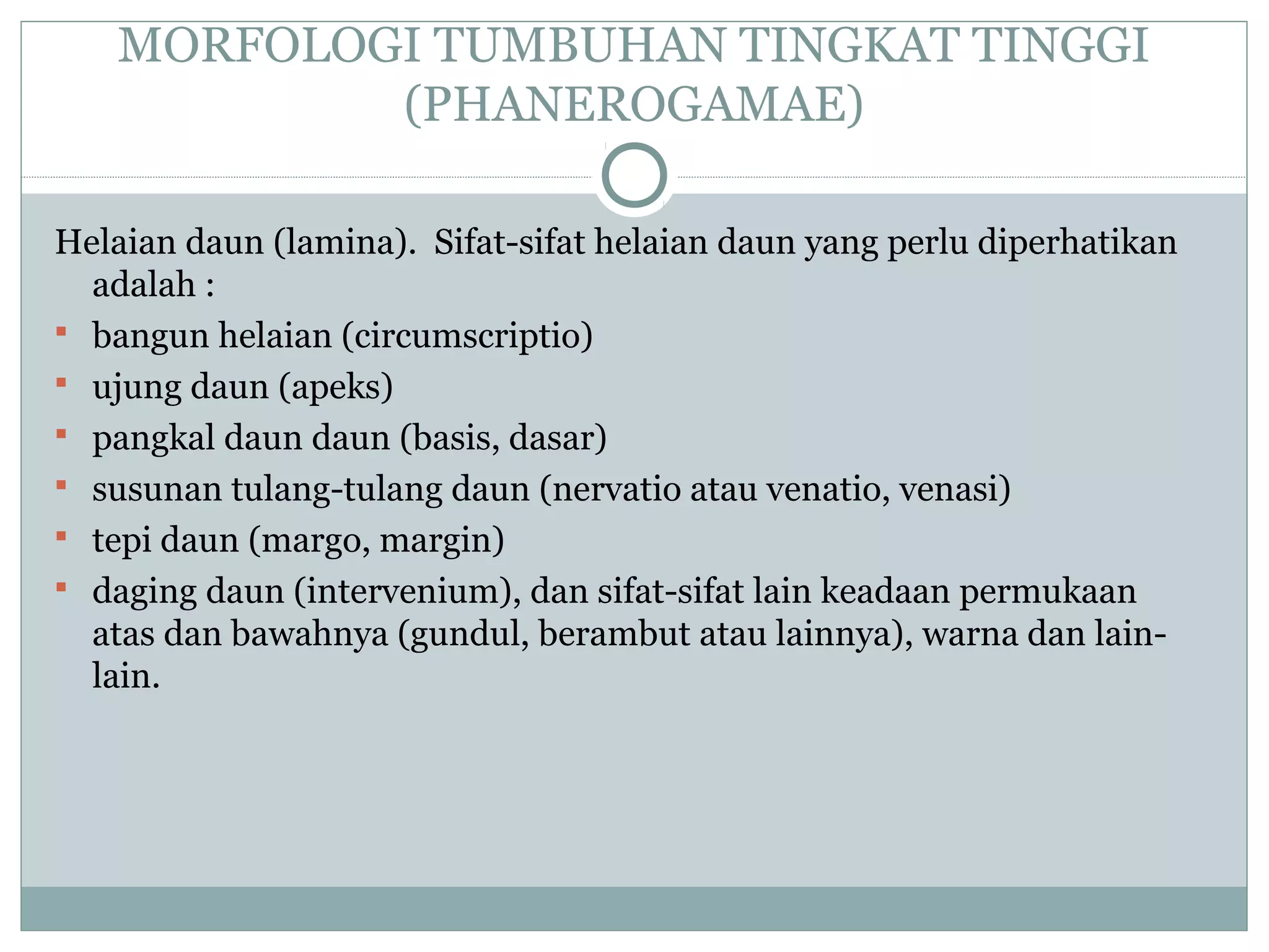 Biologi Tanaman : Terminologi dan morfologi tumbuhan tingkat rendah dan ...