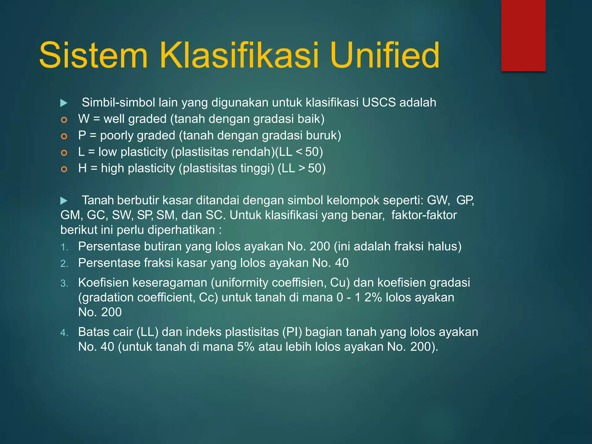 Klasifikasi tanah AASHTO DAN UNIFIED | PPTX