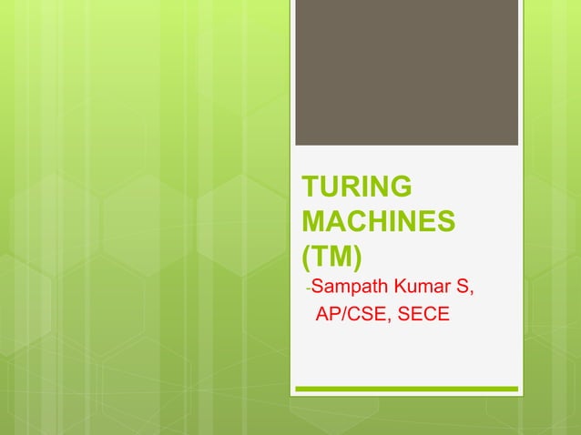 4.2 variantsof turing machines (types of tm) | PPTX
