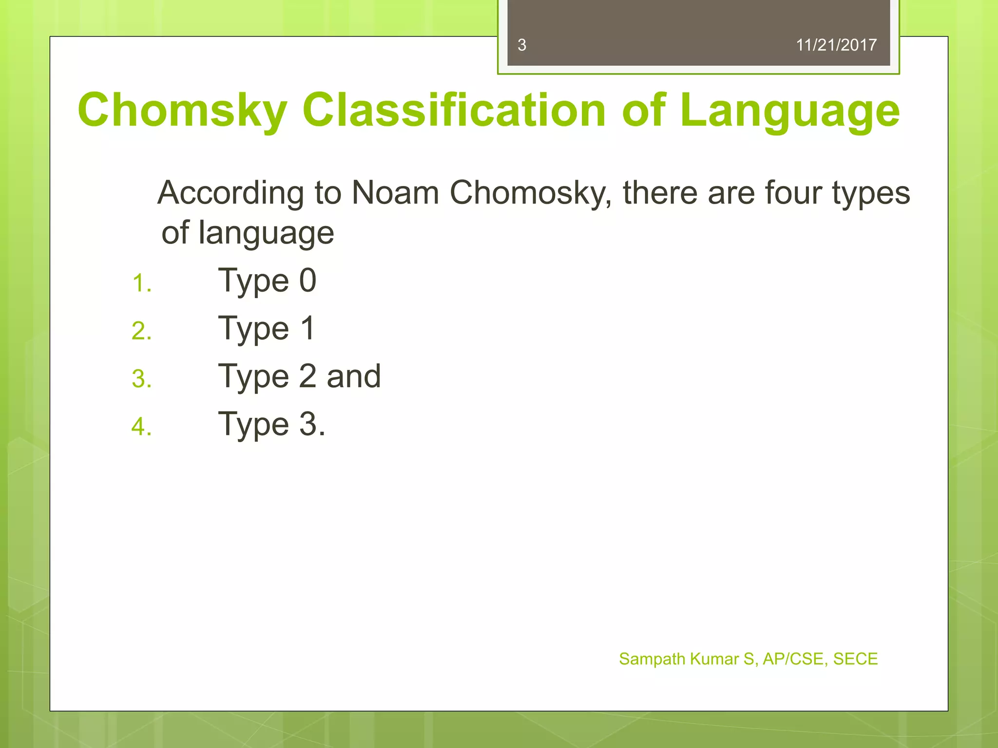 4.7. chomskian hierarchy of languages | PPTX
