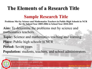 4.3 the research title | PPTX