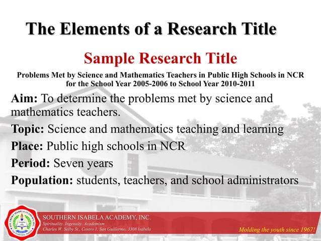 4.3 the research title | PPTX | Educational Assessment | Education