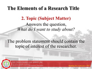 4.3 the research title | PPTX