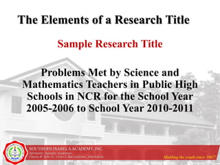4.3 the research title | PPTX
