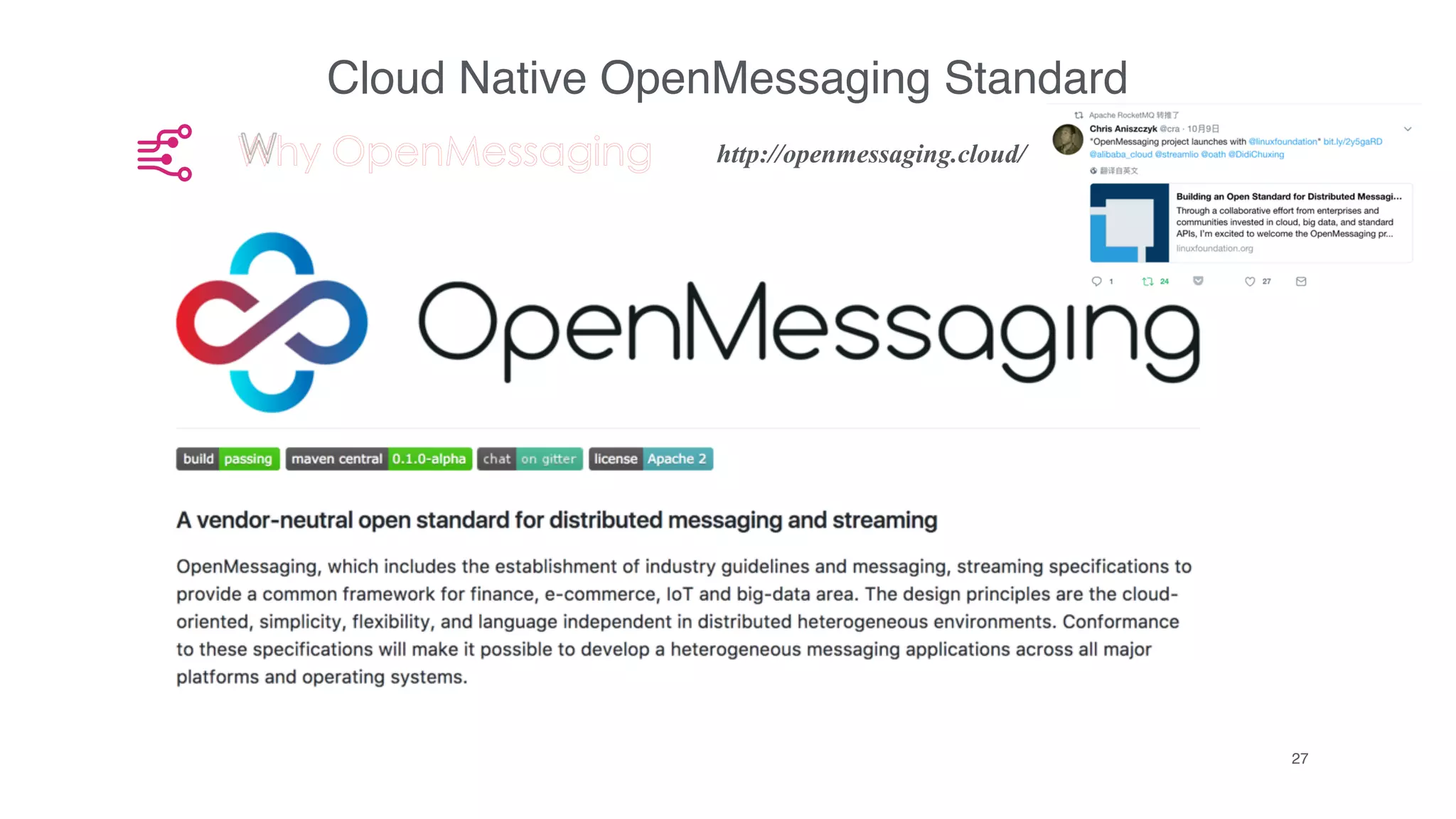 4. Apache RocketMQ 5.0, embracing the Distributed Messaging Standard OpenMessaging | PPT