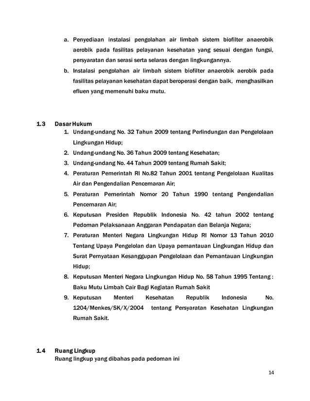 4. manual operasi IPAL Rumah Sakit | DOCX