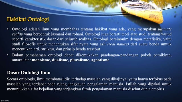 perspektif ontologi, epistemologi, dan aksiologi | PPTX