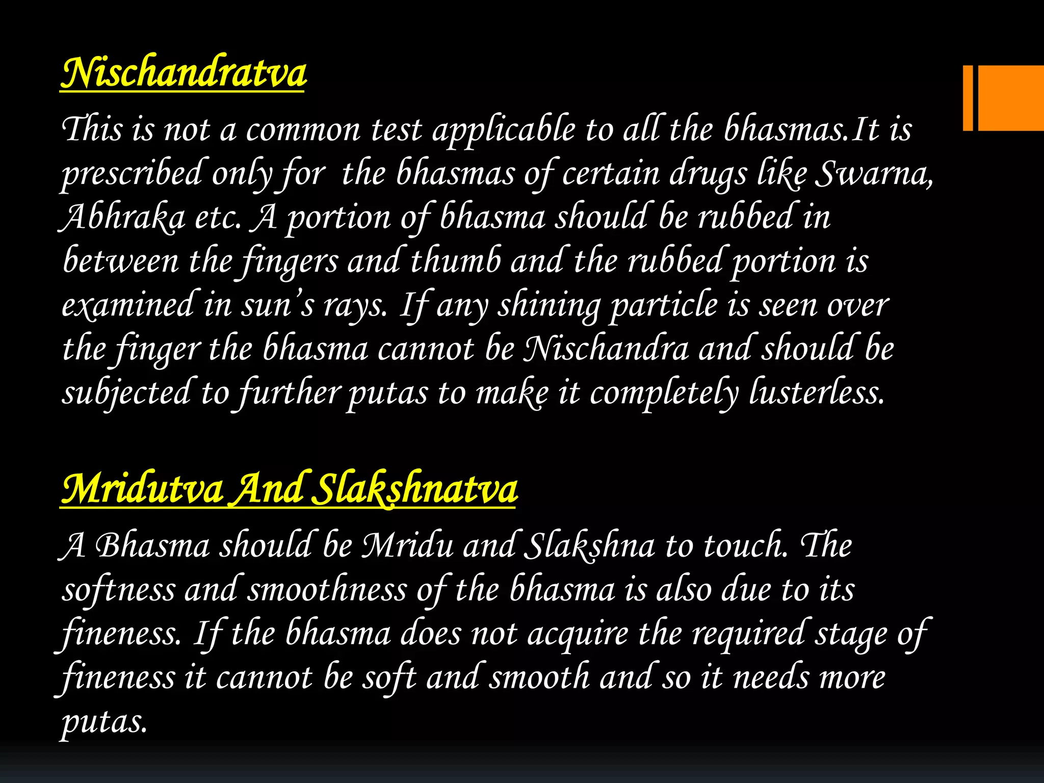 Pancha bhasma siddhi lakshana- Dr. Saroja M Patil | PPTX