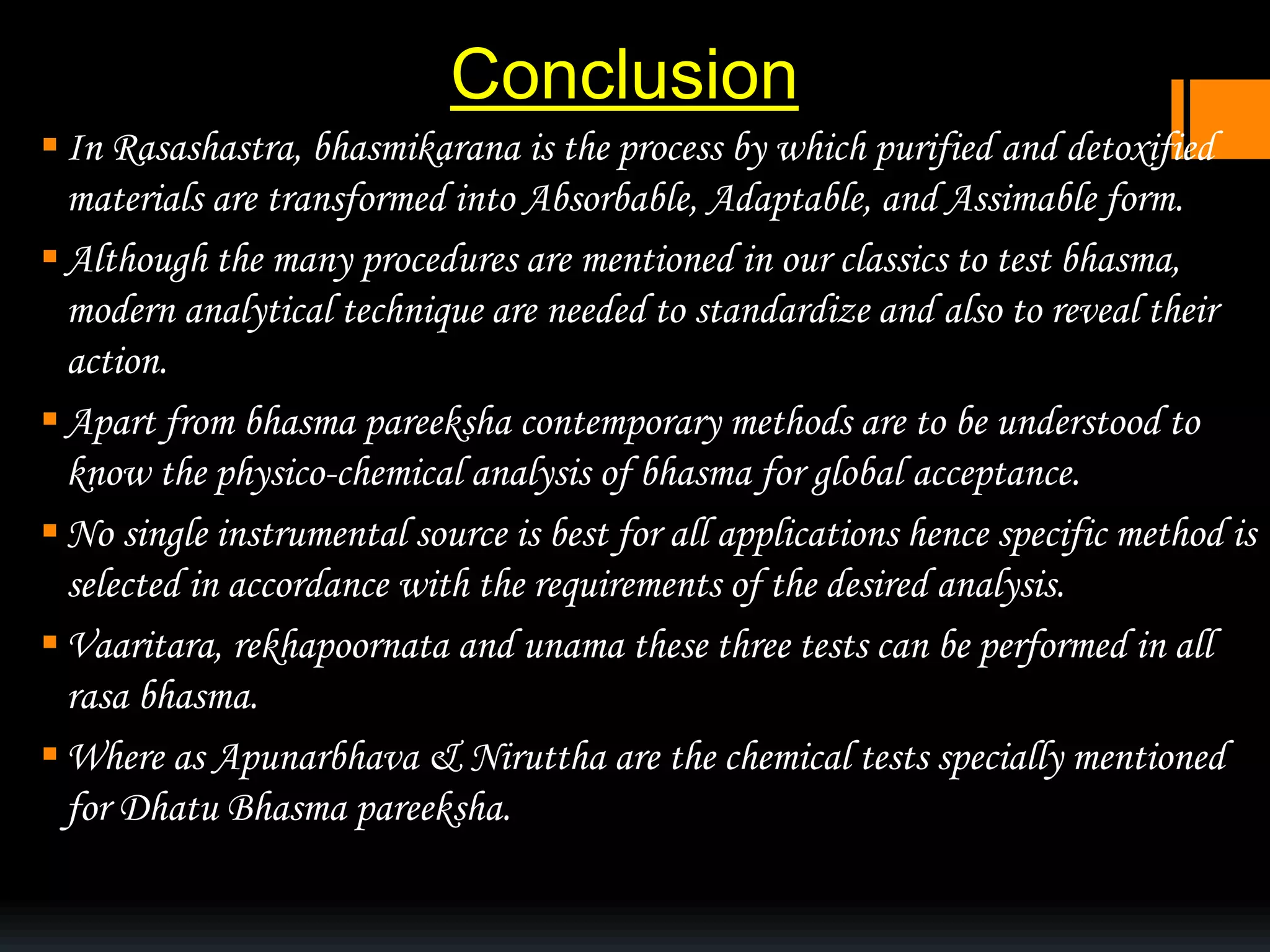 Pancha bhasma siddhi lakshana- Dr. Saroja M Patil | PPTX