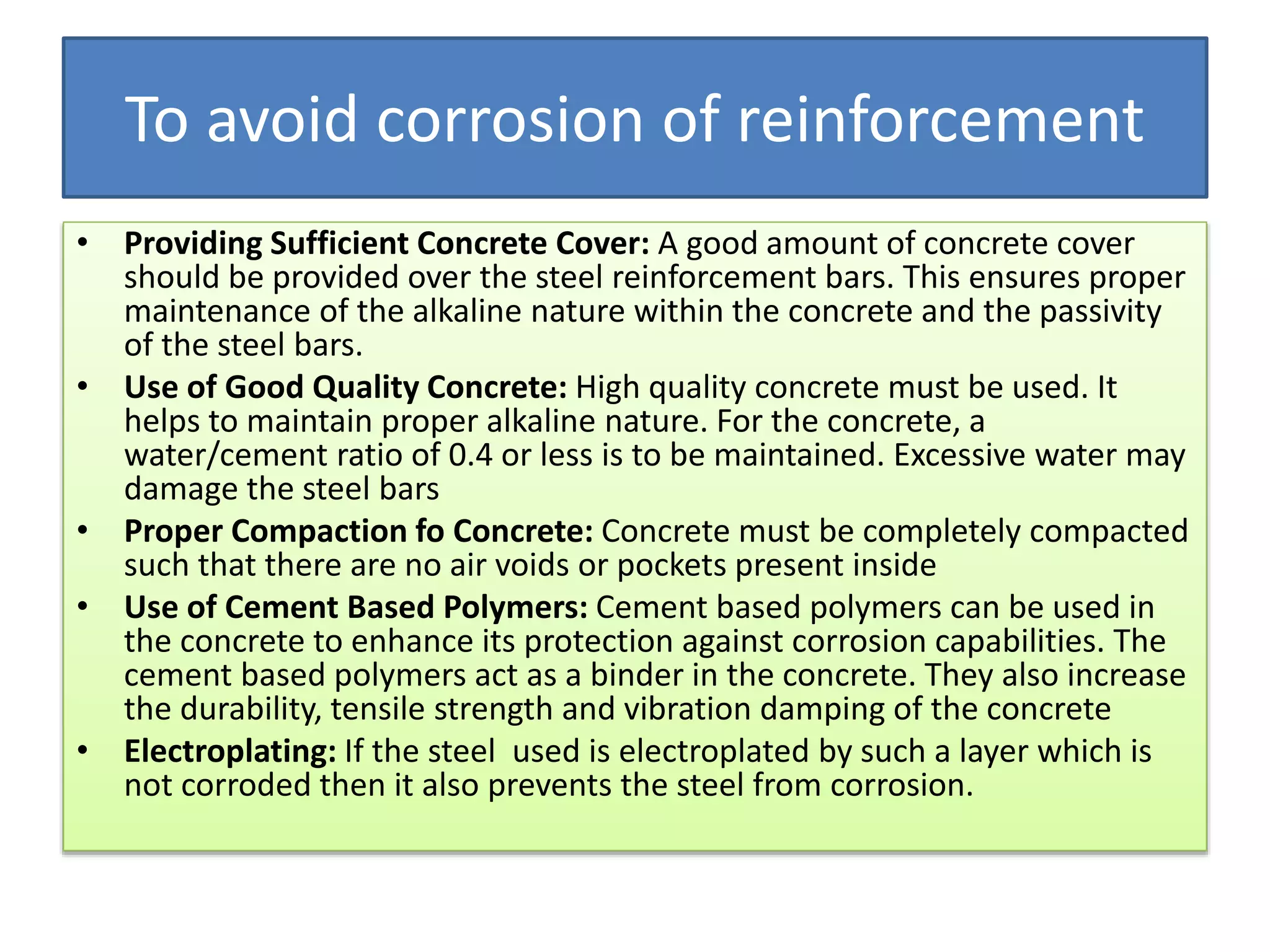 4.corrosion of reinforcement in concrete | PPTX