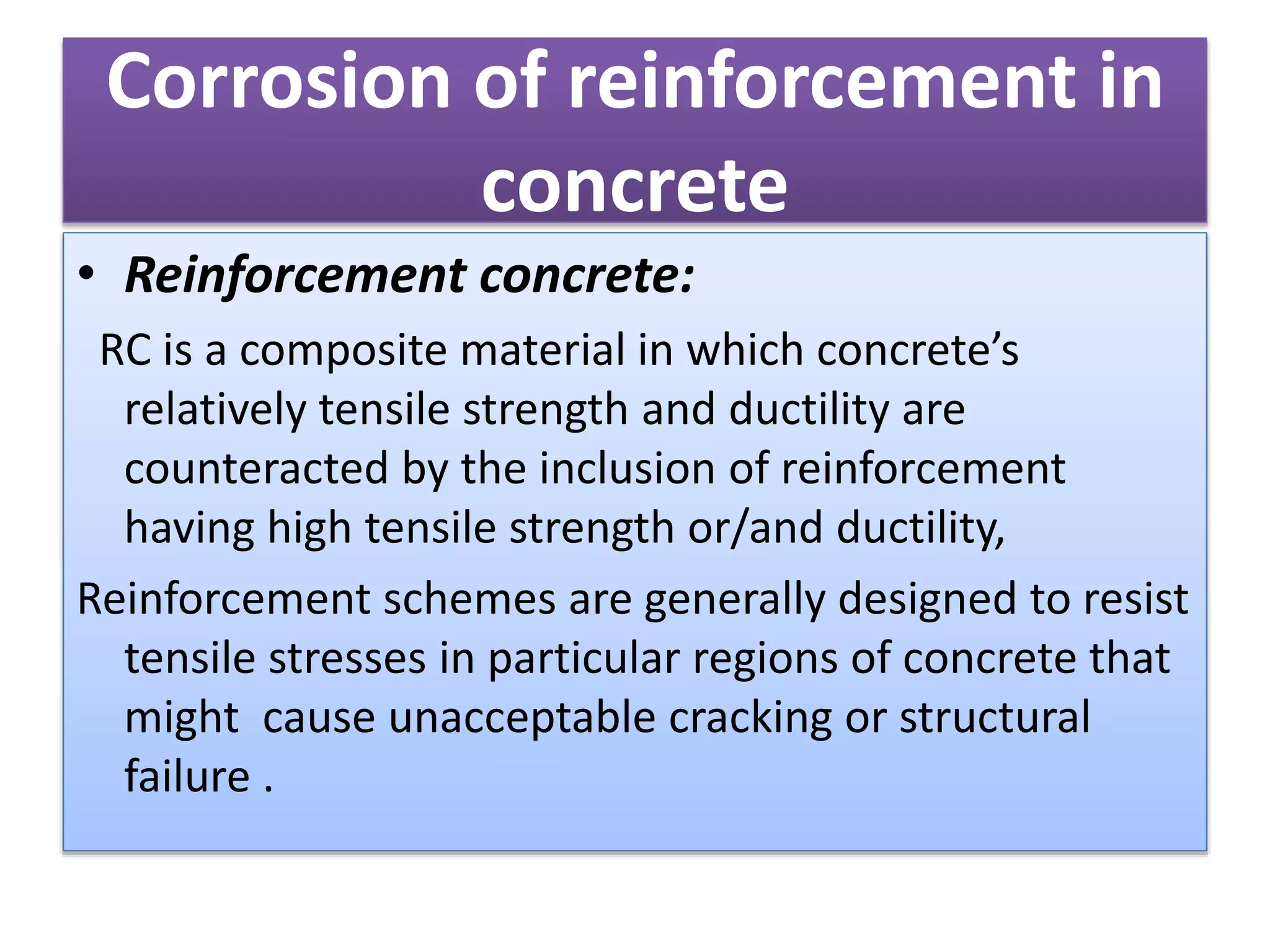 4.corrosion of reinforcement in concrete | PPTX