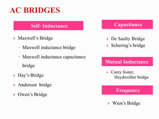 AC & DC bridges | PPTX