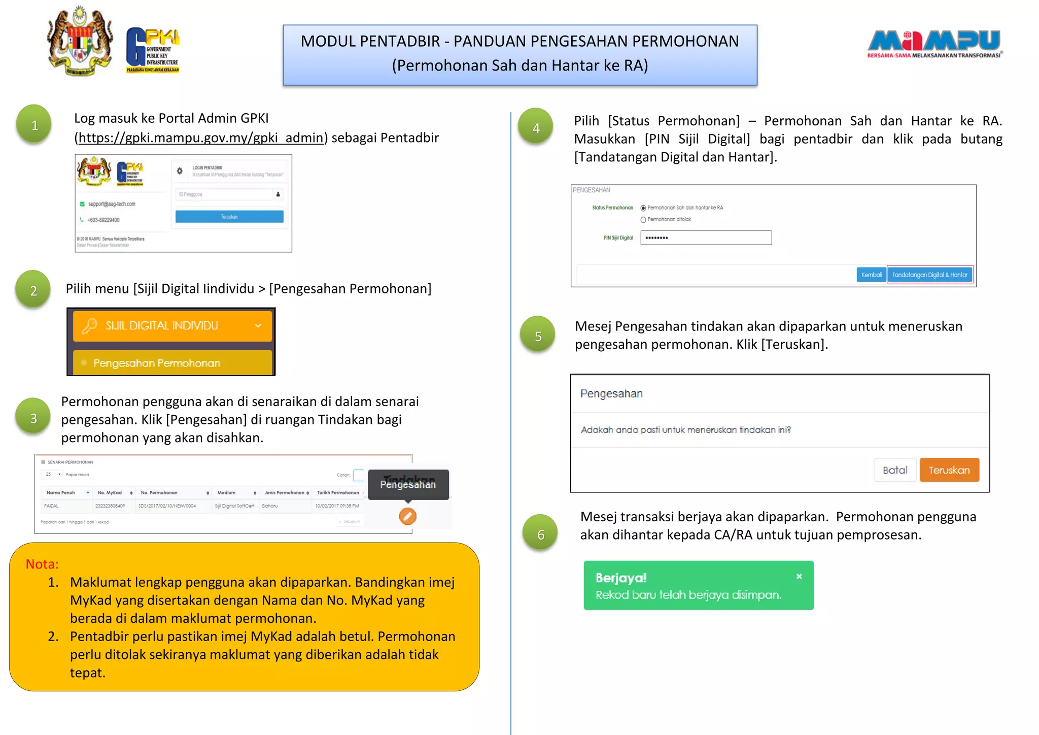 4. pengesahan permohonan permohonan sah dan hantar ke ra.pdf (1) | PPT