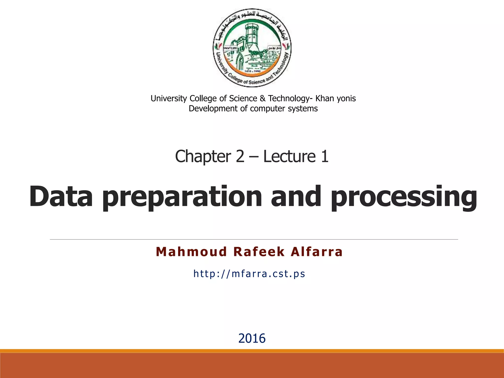 Data Preprocessing: Cleaning, Integration, Transformation & Reduction | PPT