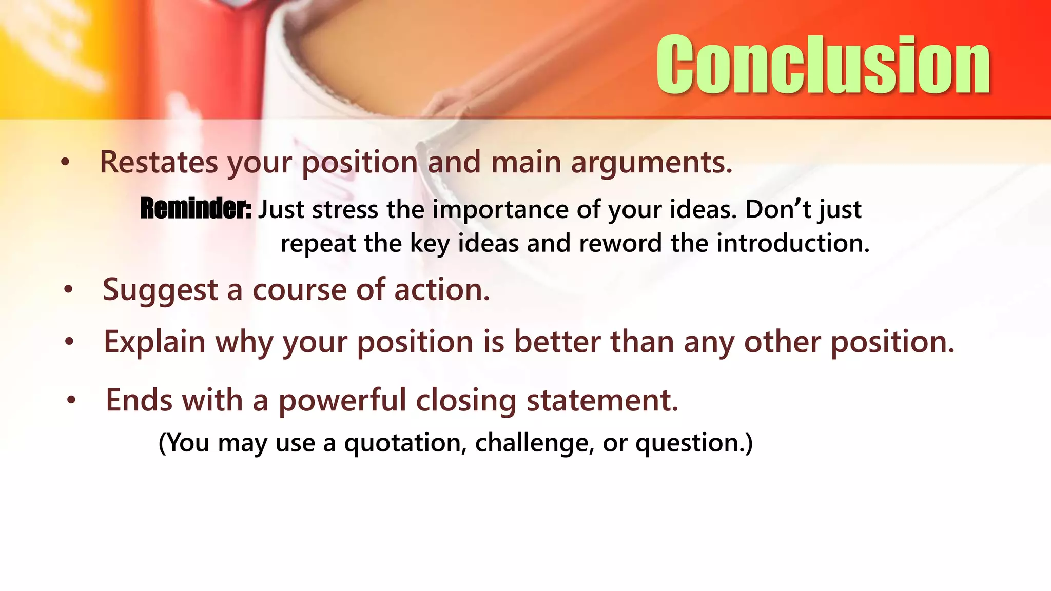 Position Paper: its Definition and Parts | PPTX