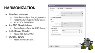 Databases in FME 2018 | PPT
