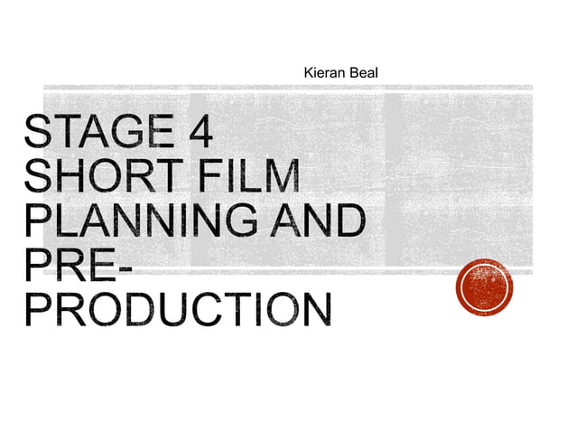 short film production plan | PPT