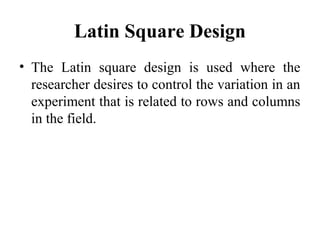 Latin square design- Dr. Manu Melwin Joy - School of Management Studies ...