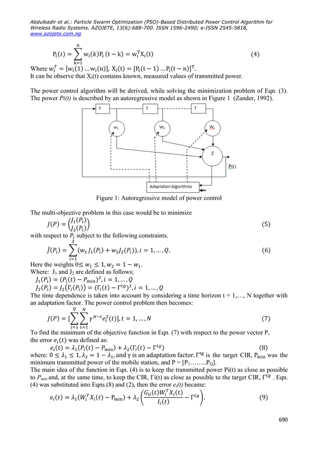 Particle Swarm Optimization Pso Based Distributed Power Control Algorithm For Wireless Radio