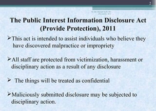 The public interest information disclosure act | PPT